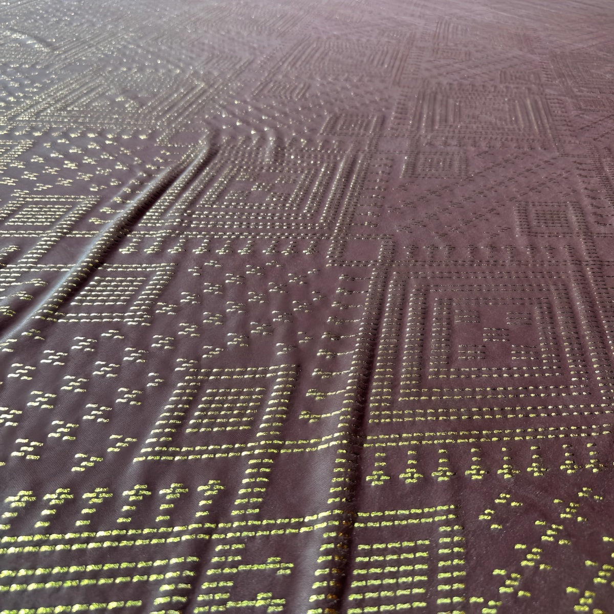 1 Yard Elastic Velvet fabric Faux Assuit foil print Vintage style Gorg ...